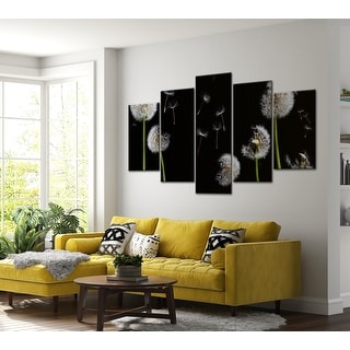 Floral Canvas Wall Art - Dandelion Freedom - 5 Pieces - Bed Bath ...