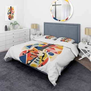 Designart "Funky guitar Muse" Fruits Bedding Cover Set - Traditional ...