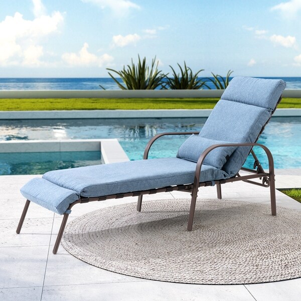 Outsunny Outdoor Chaise, Adjustable Folding Chaise Lounge with 4 ...