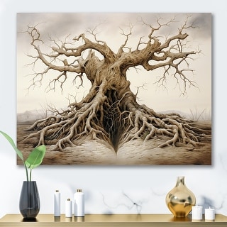 Designart "Twisted Roots Surreal Tree" Surrealism Wall Art - Bed Bath ...