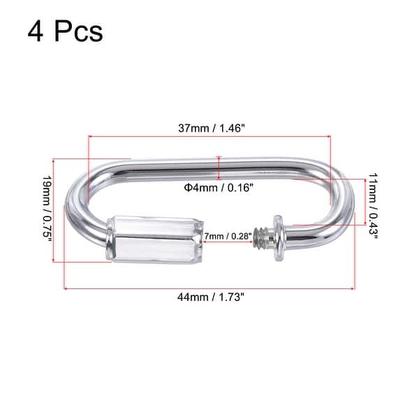 4pcs Chain Connector 4mm Oval Shape Quick Link Screw Lock Clips - Bed ...