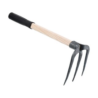 15" 3 Prongs Hand Gardening Hoe Steel Hardened Loosening Soil Tool ...