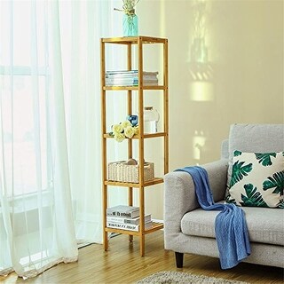5 Tier Bamboo Multifunctional Storage Rack Bathroom Shelf - 57.5 Inch ...
