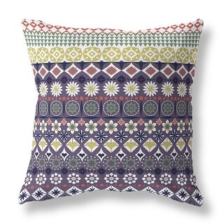 Violet And Mustered Shape Synergy Indoor/Outdoor Throw Pillow - Bed ...