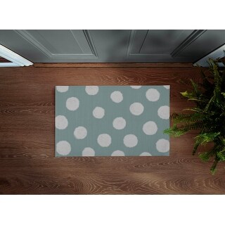 FUZZ BALL BLUE with Rubberized non-slip Backing Indoor|Outdoor Mat By ...