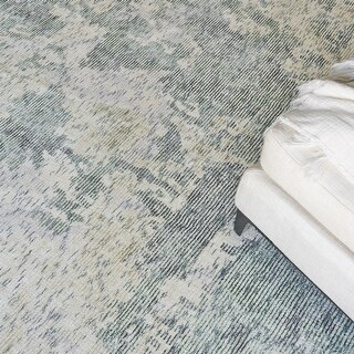 EXQUISITE RUGS Mineral Hand-loomed Wool/Bamboo Silk Green Area Rug ...