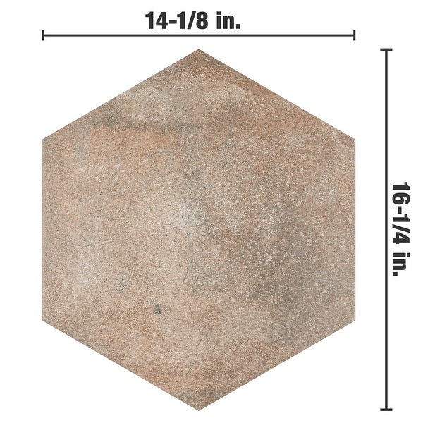 Merola Tile Boston Ferro Hex Crema 14-1/8" x 16-1/4" Porcelain Floor ...