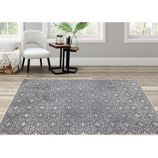 Florence Collection - Cream/Grey Vintage Pattern Rug - 5'3" x 7'4 ...