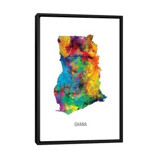 iCanvas "Ghana Map" by Michael Tompsett Framed - Bed Bath & Beyond ...