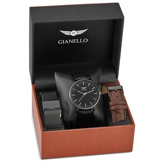 Gianello Tri-Luxe 3 Interchangeable Strap Watch Set - Bed Bath & Beyond ...