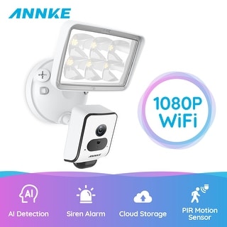 ANNKE 1080P Floodlight Wireless Security Camera, PIR Motion Sensor ...