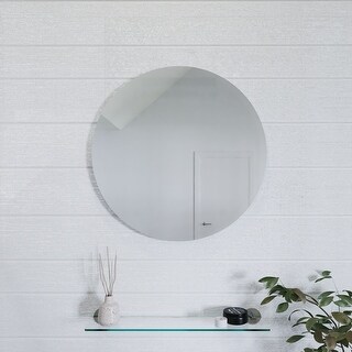 Croydex Simpson Round Vanity Wall Mirror, Easy Install, 23.6in x 23.6in ...