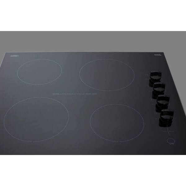 Summit CR4B24 24" Wide 4 Burner Electric Cooktop with Schott Ceramic ...