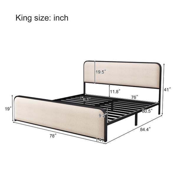Modern Queen King Metal Bed Frame with Upholstered Headboard Footboard 8 Clearance Storage Space Bed Bath Beyond 42146888