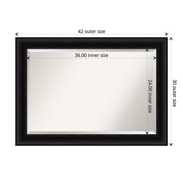Beveled Bathroom Wall Mirror - Parlor Black Frame - Parlor Black - Bed ...