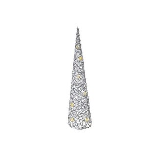 Led White and Silver Paper Cone Tree Large 31.50" - Multi - Bed Bath ...