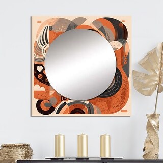 Designart "Evolving Abstractions IV" Abstract Midcentury Wall Mirror ...