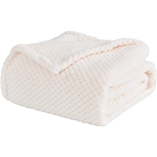Fleece Blanket Ivory Throw Blanket for Bed Plush Throw - Bed Bath ...