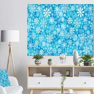 Designart "Light Blue Snow Crystal Pattern" Canvas Art Print - Bed Bath ...