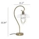 Simple Designs Modern Table Lamp with Curved Metal Base - AntiqueBrass ...