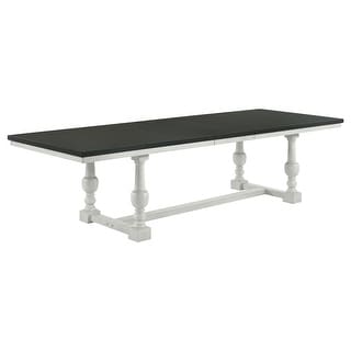 Modern Rectangular Wood Dining Table with Extension in Black - On Sale ...