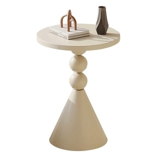 Round Metal Coffee Table Conical Base End Table Simple Side Table ...