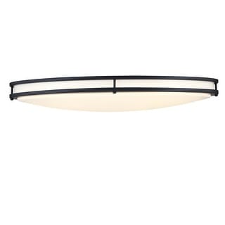 33-in Oval Brushed Nickle or Matte Black Finsh Led Flush Mount Light ...