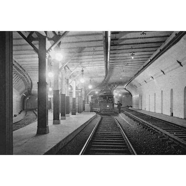 Adams Square platforms Black and White Gallery Wrapped Canvas - Bed ...