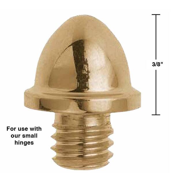 Brass Small Cabinet Door Hinge Finial Pair 3/8 in Finial with Helmet ...