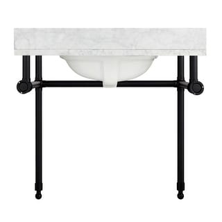 Verona 34.5 in. Rust-Resistant Stainless Steel Console Sink Frame in ...