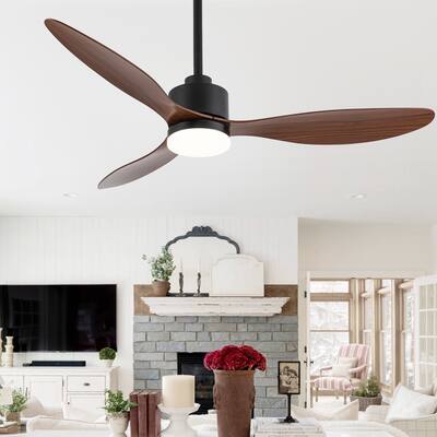 Moasis 52" Palm Leaf Tropical Style Ceiling Fan LED Light with Remote ...