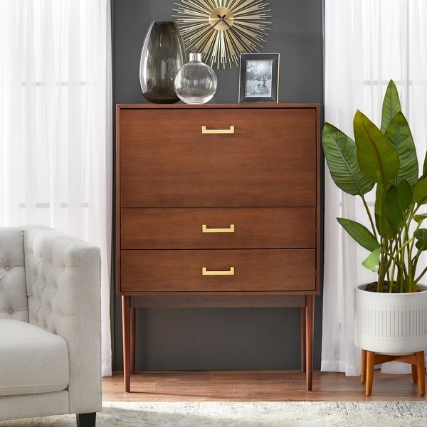 Mid century modern tall bar cabinet store
