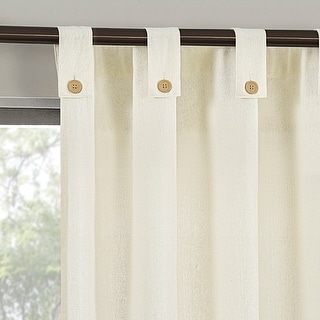 Archaeo Cotton Blend Button Tab Top Curtain, Single Panel - Bed Bath ...