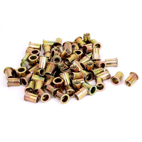 100 Pcs M10x21mm Flat Head Ribbed Body Blind Rivet Nut Insert Nutserts ...