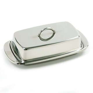 Durable Stainless Steel Double Wide Butter Dish with Lid - Bed Bath ...