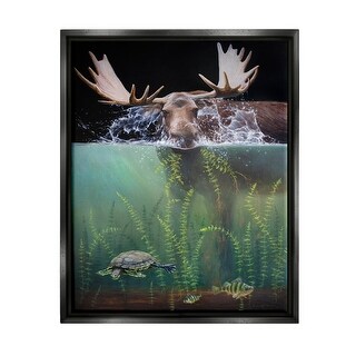 Stupell Moose Underwater View Framed Floater Canvas Wall Art Design by ...