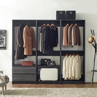 Prosper Gray Freestanding Walk in Wood Closet System - Bed Bath ...