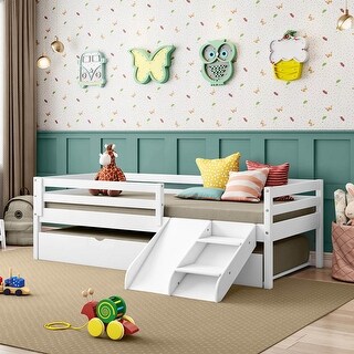 Themes and Rooms Daybed for Kids - Trundle Mini Slide and Guard Rails ...