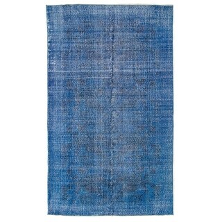 ECARPETGALLERY Hand-knotted Color Transition Dark Blue Wool Rug - 4'9 x ...