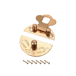 Wood Case Box Round Hasp 30x8.5mm Closure Brass Antique Latches with ...