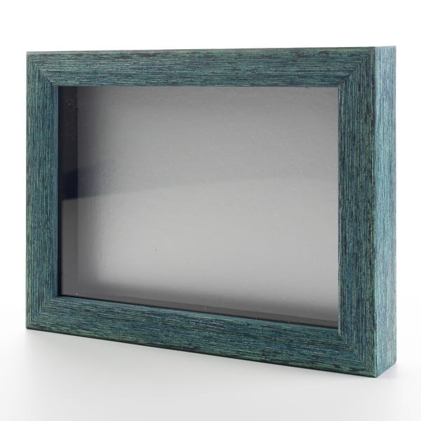Rustic Blue 16x20 Wood Shadow Box with Silver Acid-Free Backing - With ...