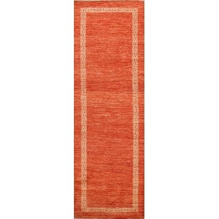 Modern Bordered Gabbeh Kashkoli Oriental Runner Rug Wool Handmade - 2'8 ...