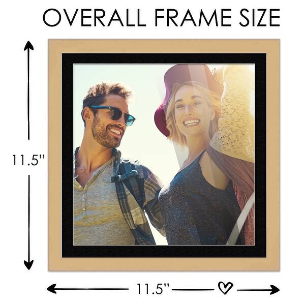7x7 Natural Frame Matted for 7x7 Picture or 10x10 Art Poster Without ...