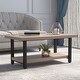 Light brown coffee table steel wooden table - Bed Bath & Beyond - 37216911