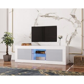 Modern MDF TV stand with 2 Side Cabinets and a Shelf - Bed Bath ...