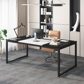 Modern Office Desk, 63" Large Executive Desk Computer Desk for Home ...