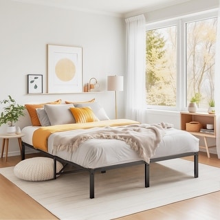 Noiseless Metal Bed Frame with Storage Underneath and Center Cross ...