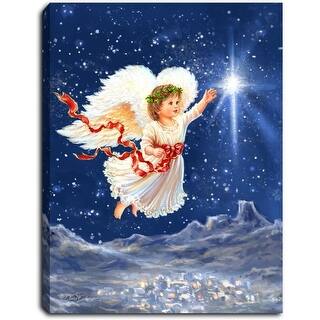 8" Ivory Blue Star Angel LED Lighted Canvas Christmas Tabletop Decor ...