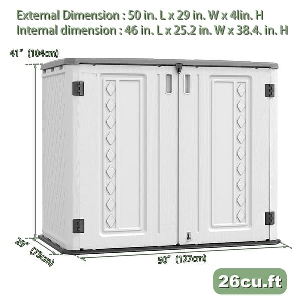 Outdoor Plastic Storage Sheds Withe Lockable Design,Beige - On Sale ...