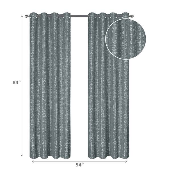 IH Casa Decor Jacquard Panel W 8 Grom Bowties Charcoal 84" - Set of 2 ...